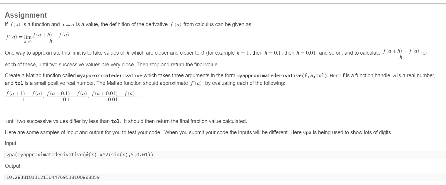 Solved If f(x) is a function and x=a is a value, the | Chegg.com
