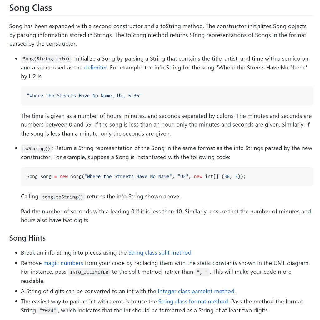 Solved Write a Java Class //Song Class import | Chegg.com