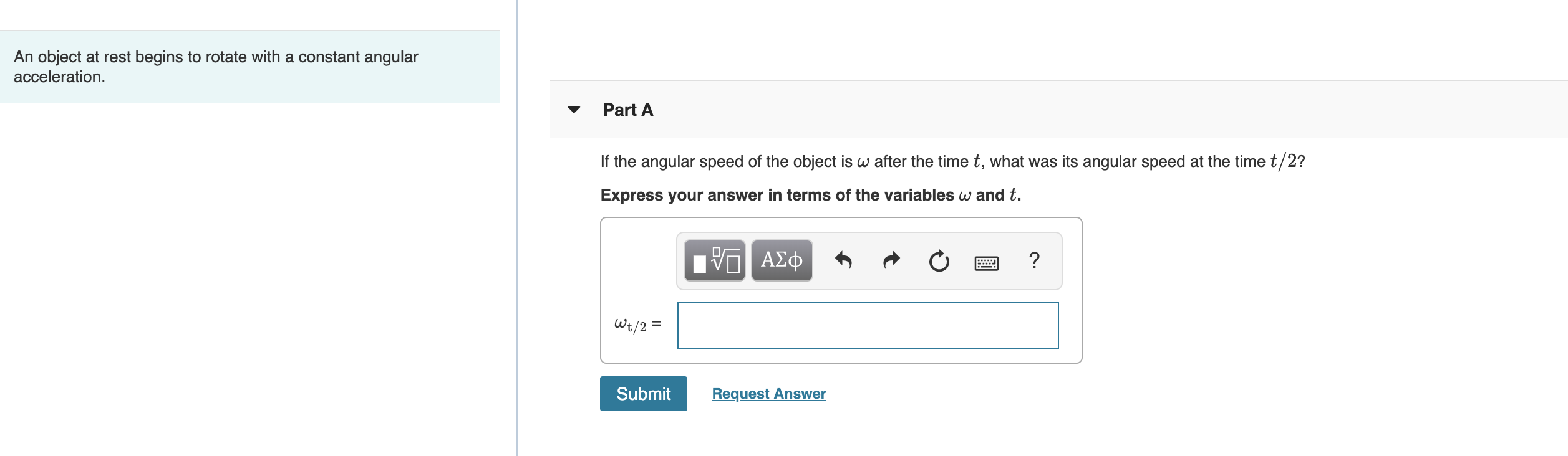 Solved An object at rest begins to rotate with a constant | Chegg.com