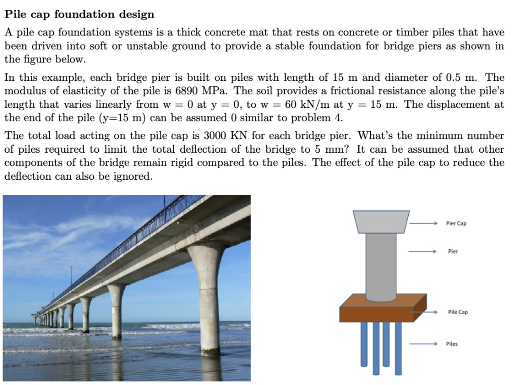 Pile cap foundation design A pile cap foundation | Chegg.com