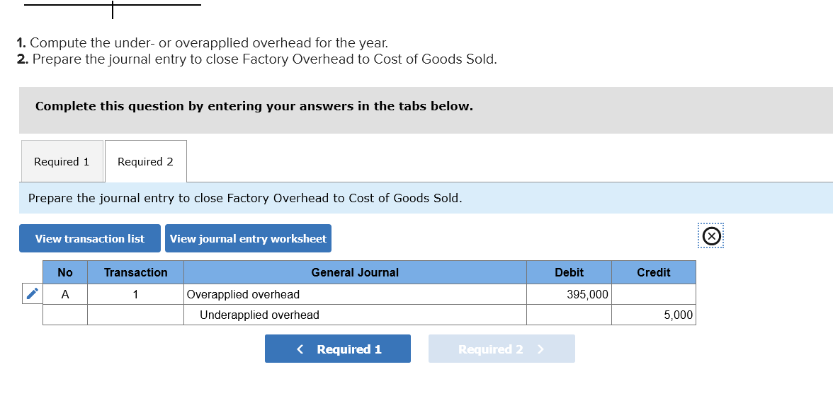 Solved 1. Compute the under- or overapplied overhead for the | Chegg.com