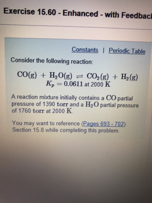 Solved Exercise 15.60 - Enhanced - with Feedbac Constants | | Chegg.com