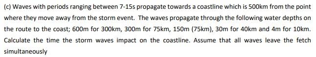 Solved (c) Waves with periods ranging between 7−15 s | Chegg.com