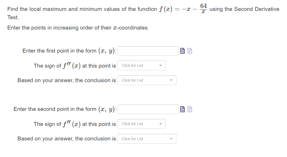 Solved the local maximum and minimum values of the function | Chegg.com