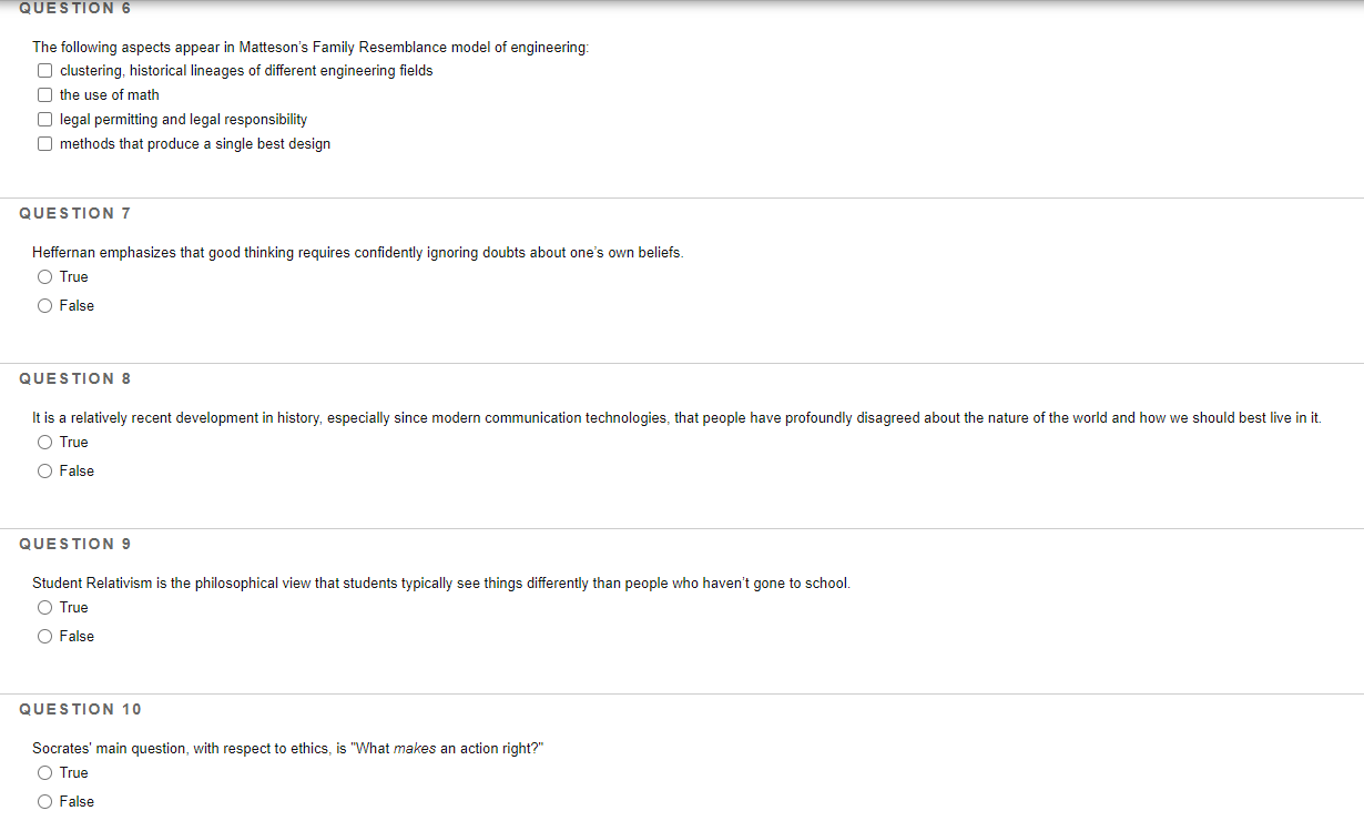 Solved QUESTION 6 The following aspects appear in Matteson's | Chegg.com