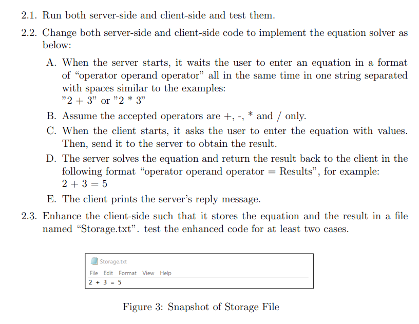 Solved 2.1. Run both server-side and client-side and test | Chegg.com