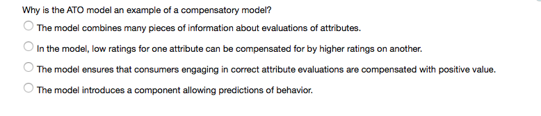 Solved Why is the ATO model an example of a compensatory | Chegg.com
