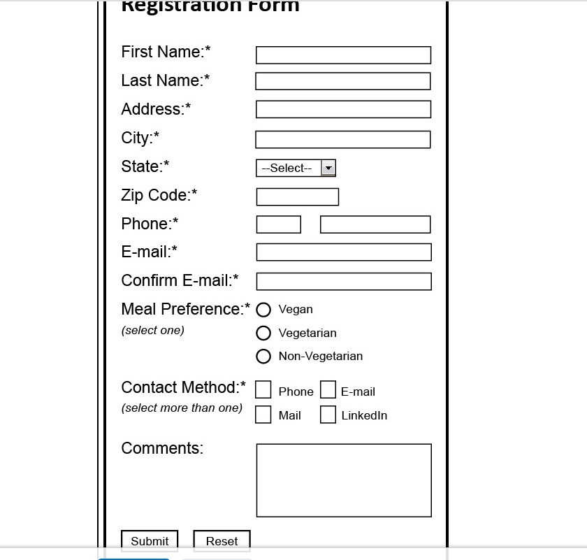 Solved First Name:* Last Name:* Address: ∗ City:* State:* | Chegg.com