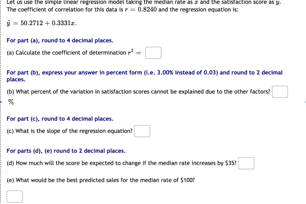 Solved In the sample linear regression equation y = a + bx, | Chegg.com