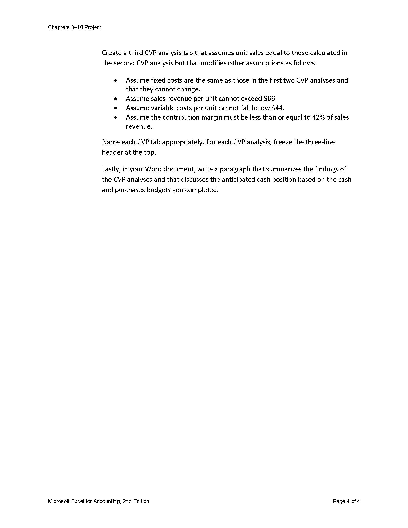 Solved Excel for Accounting Multi-Chapter Project Chapters | Chegg.com