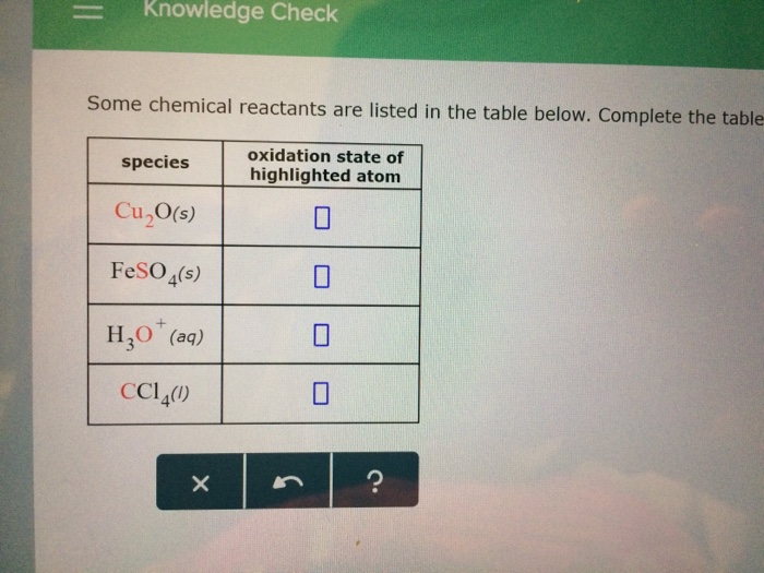 Solved = Knowledge Check Some chemical reactants are listed | Chegg.com