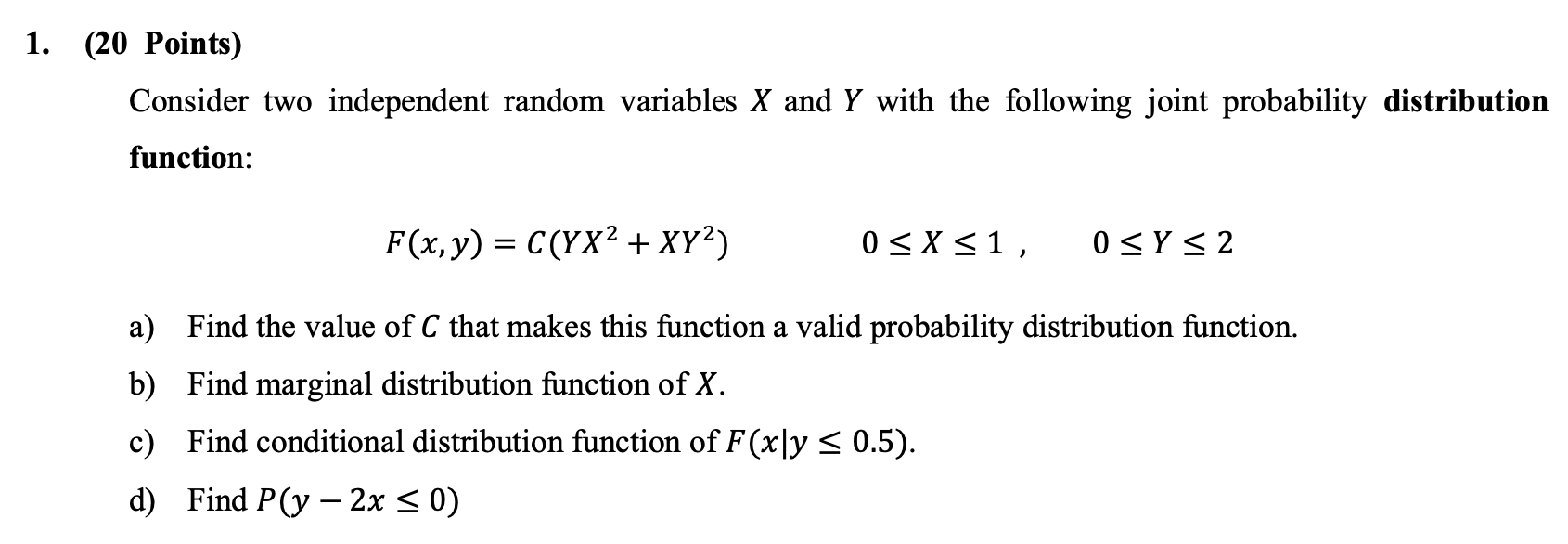 Solved Consider two independent random variables X and Y | Chegg.com