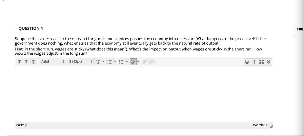 Solved 100 Question 1 Suppose That A Decrease In The Demand Chegg