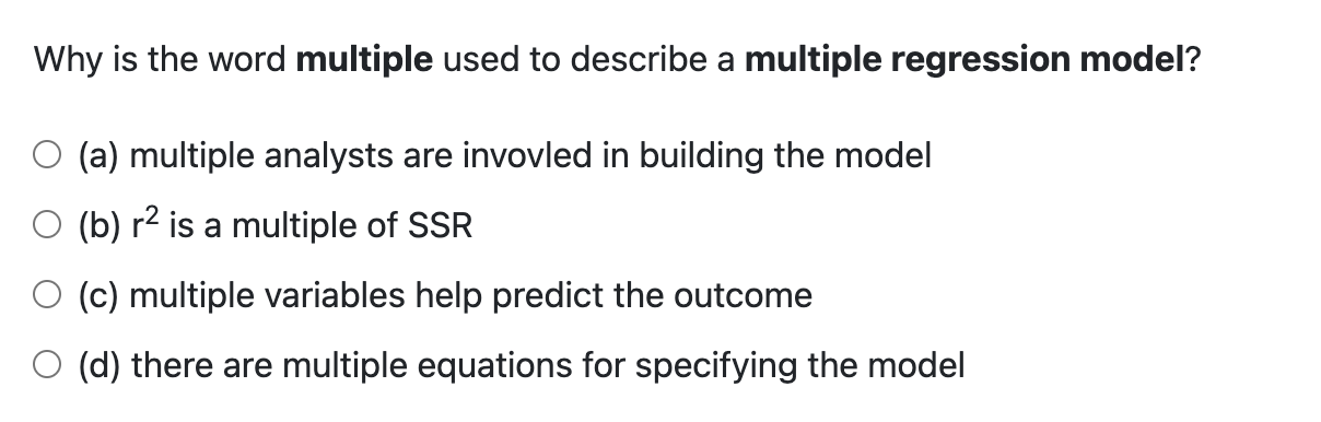 Solved Why is the word multiple used to describe a multiple | Chegg.com