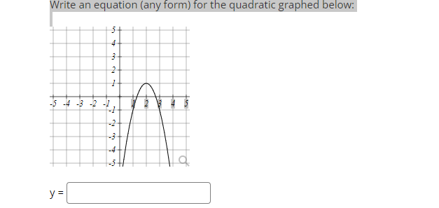 Solved Write an equation (any form) for the quadratic | Chegg.com