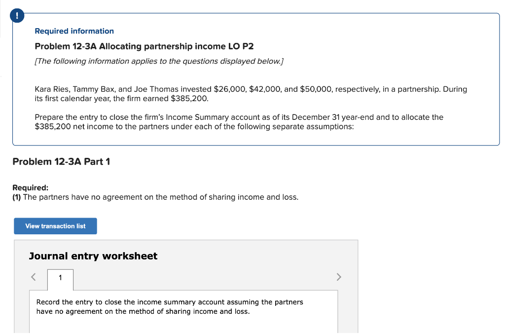 Solved Required information Problem 12-3A Allocating | Chegg.com