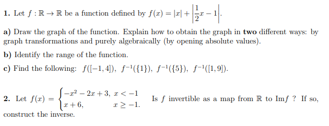 Solved 1. Let f: R+R be a function defined by f() = [2] + a) | Chegg.com