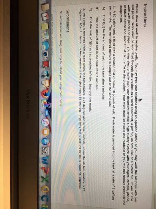 Solved A 50 gallon tank is filled with a solution that | Chegg.com