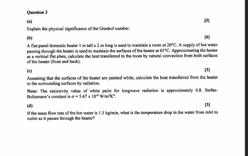 Solved Explain the physical significance of the Grashof | Chegg.com