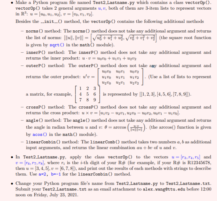 Solved 3 Make A Python Program File Named Test2 Lastnamepy 