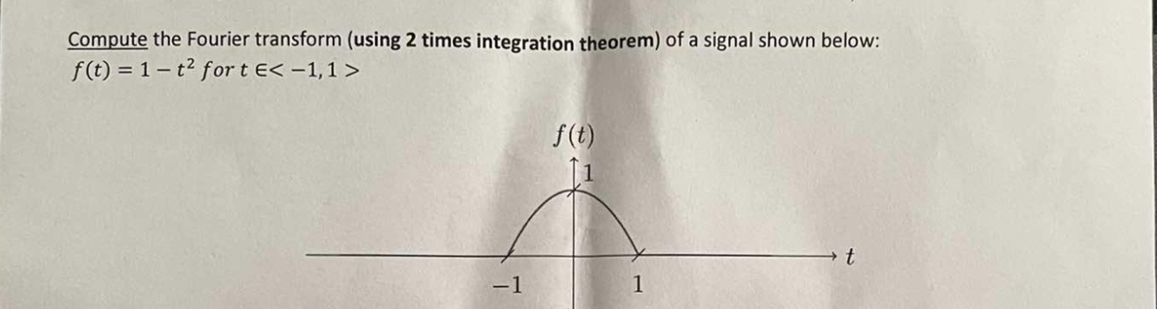 Solved Compute the Fourier transform (using 2 ﻿times | Chegg.com