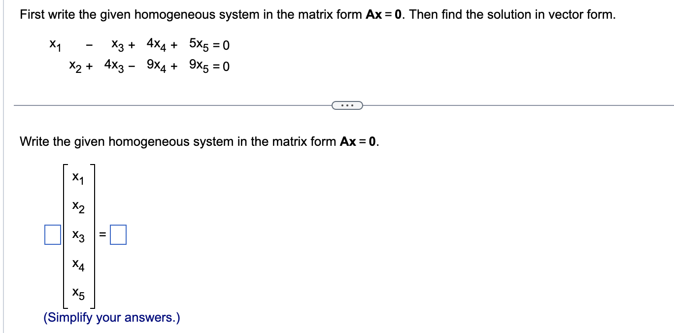 Solved First write the given homogeneous system in ﻿the | Chegg.com