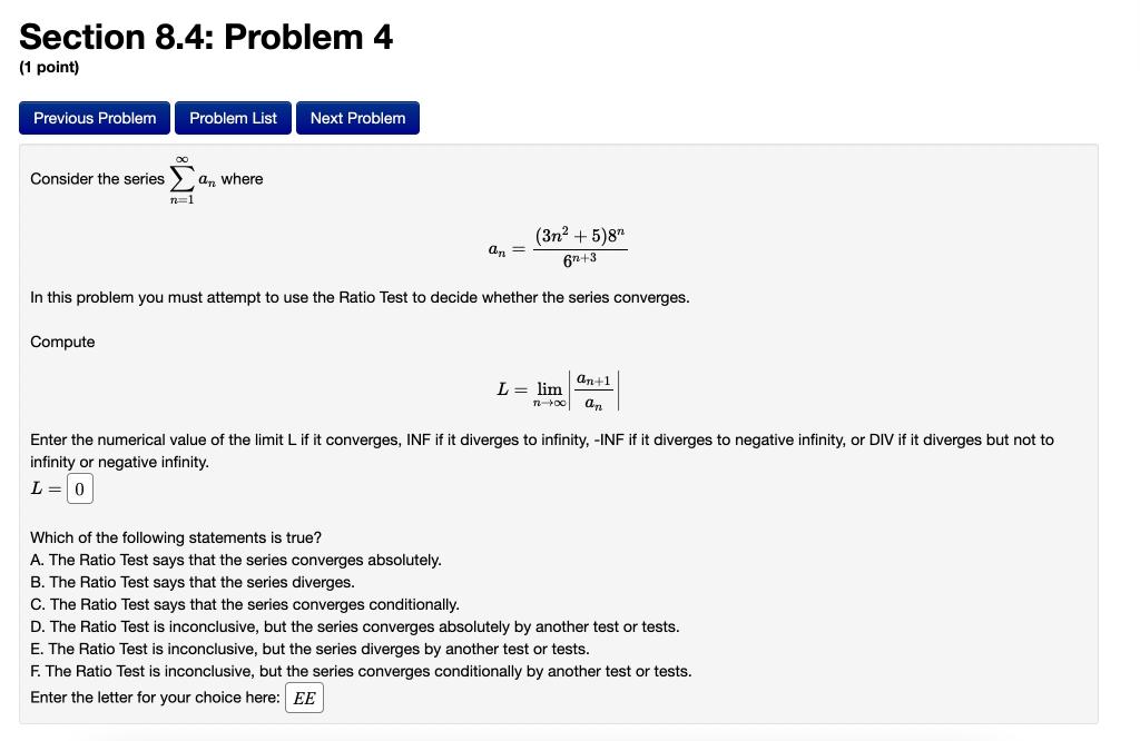 Solved Section 8.4: Problem 10 (1 point) Previous Problem | Chegg.com
