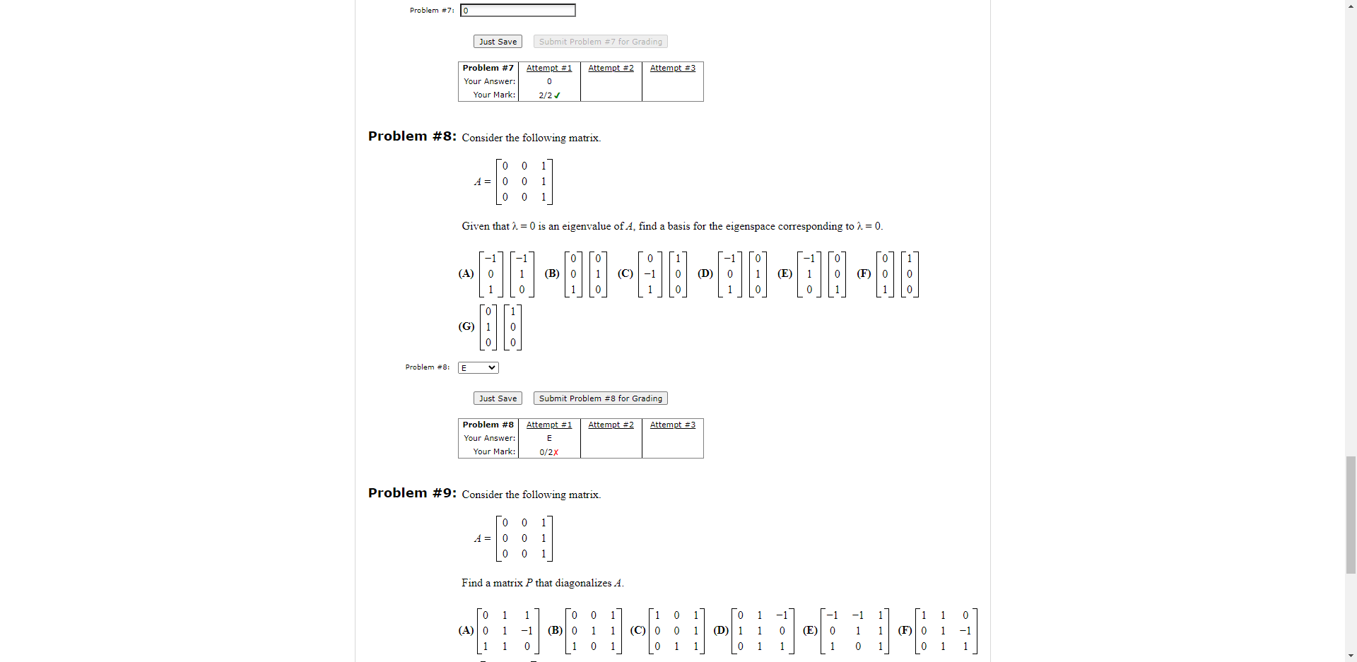 Solved Problem #7: Just Save Submit Problem #7 for Grading | Chegg.com