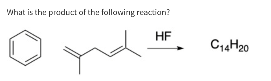 Solved What is the product of the following reaction? | Chegg.com