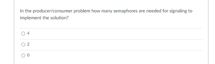 Solved In the producer/consumer problem how many semaphores | Chegg.com