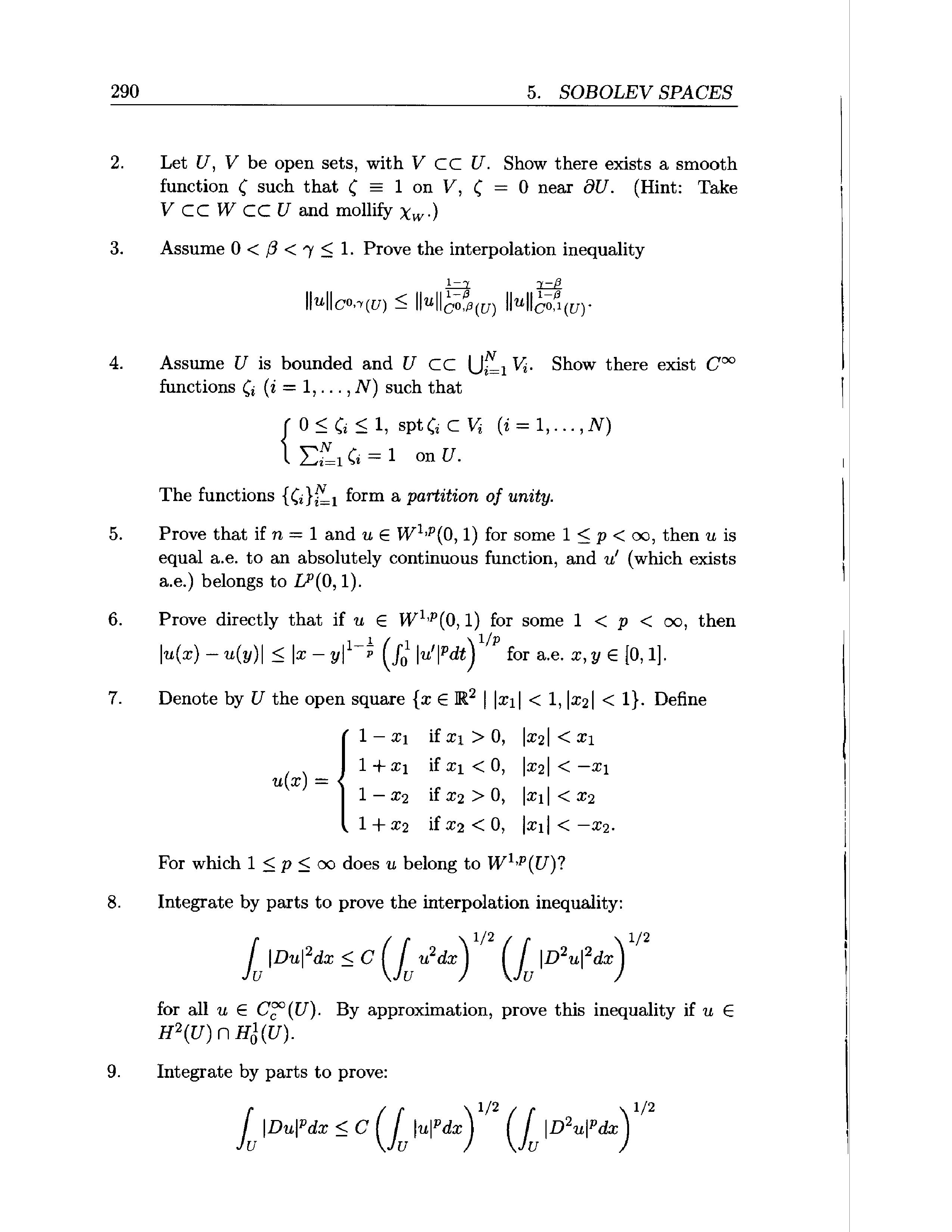 Solved 2. Let U,V be open sets, with V⊂⊂U. Show there exists | Chegg.com