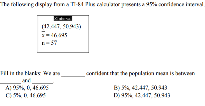 Solved The following display from a TI-84 Plus calculator | Chegg.com