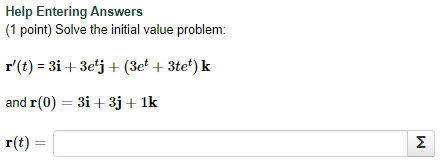 Solved Help Entering Answers(1 ﻿point) ﻿Solve the initial | Chegg.com
