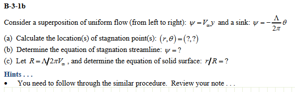 Solved Consider a superposition of uniform flow (from left | Chegg.com