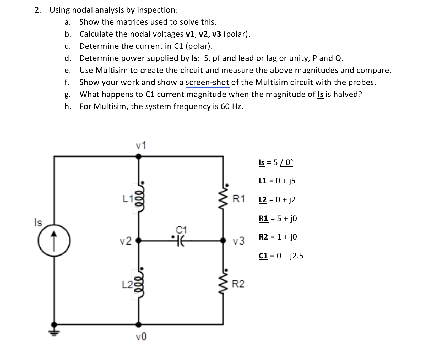 2 Using Nodal Analysis By Inspection A Show The 