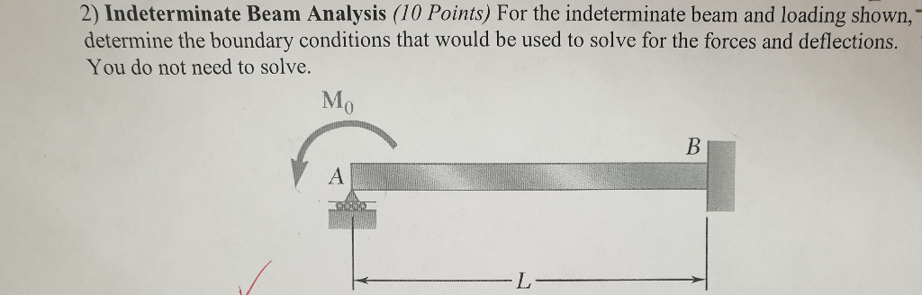 Solved 2) Indeterminate Beam Analysis (10 Points) For the | Chegg.com