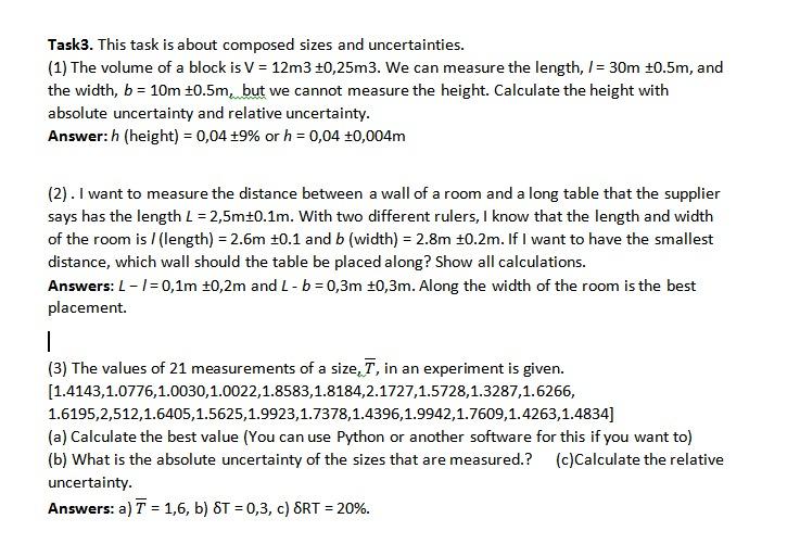 Solved Task3. This task is about composed sizes and | Chegg.com