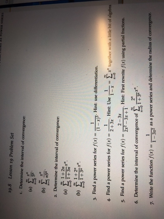 Solved SERIES 19.8 Lesson 19 Problem Set Determine the | Chegg.com