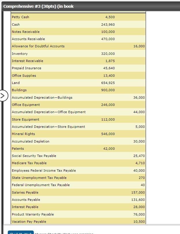 Solved Comprehensive Problem 3 Part 5: Note: You must | Chegg.com