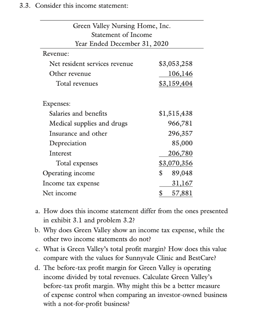 3.3. Consider this income statement: a. How does this | Chegg.com 3.3. Consider this income statement: a. How does this | Chegg.com
