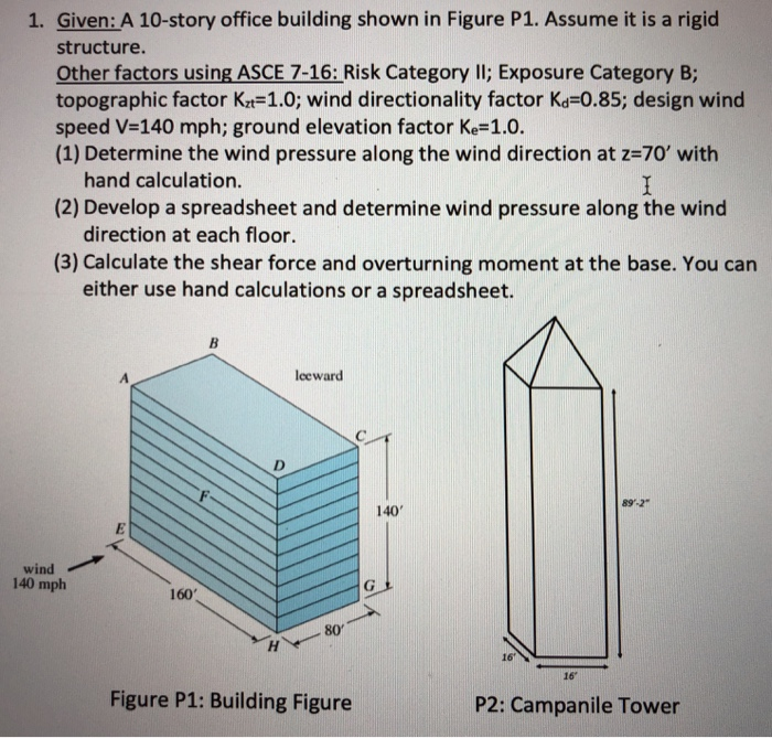 1. Given: A 10-story office building shown in Figure | Chegg.com