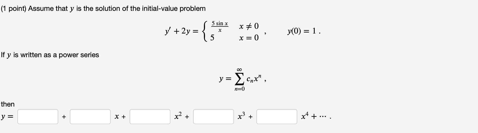 Solved 1 Point Assume That Y Is The Solution Of The 