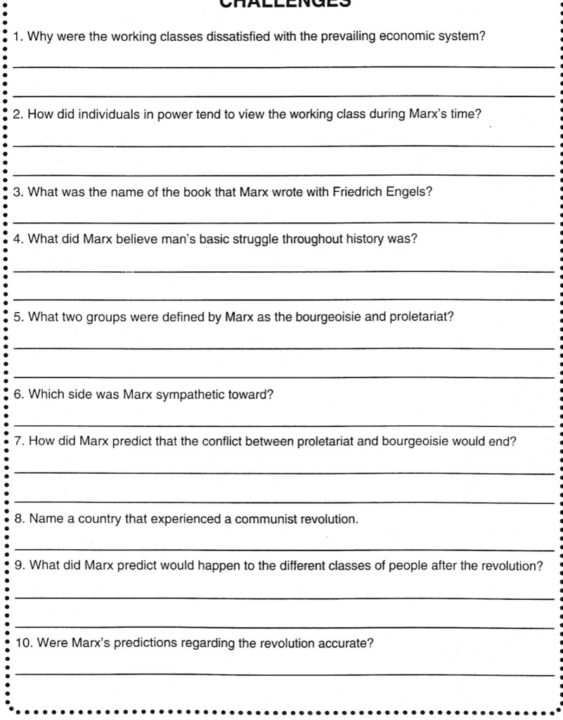 Solved KARL MARX AND THE BIRTH OF SOCIALISM Laissez-faire | Chegg.com