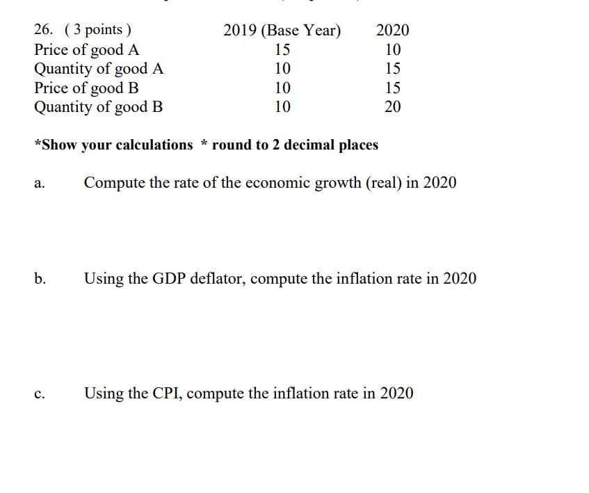 Using the GDP deflator, compute the inflation rate in | Chegg.com