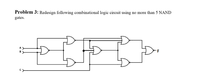 Solved Problem 3: Redesign following combinational logic | Chegg.com