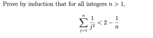Solved Prove by induction that for all integers n > 1, n2 1 | Chegg.com