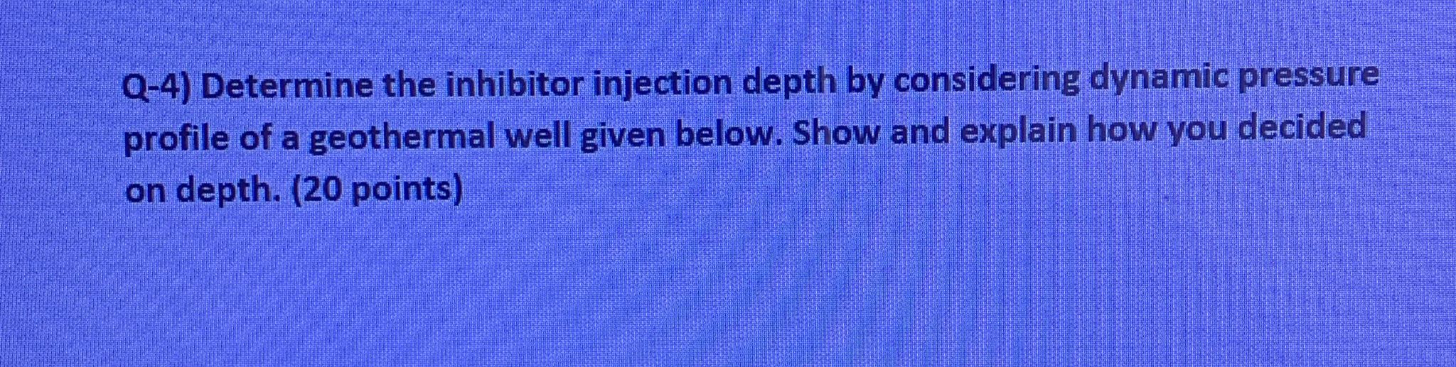 Solved Q-4) Determine the inhibitor injection depth by | Chegg.com