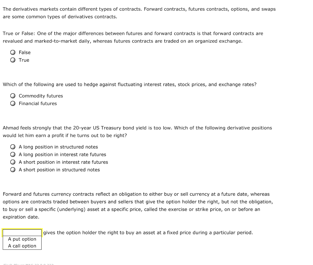 Solved The derivatives markets contain different types of | Chegg.com Solved The derivatives markets contain different types of | Chegg.com