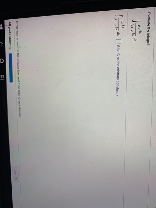 Solved Evaluate the integral. 8 e 8x 2. 8x dx = (Use C as | Chegg.com