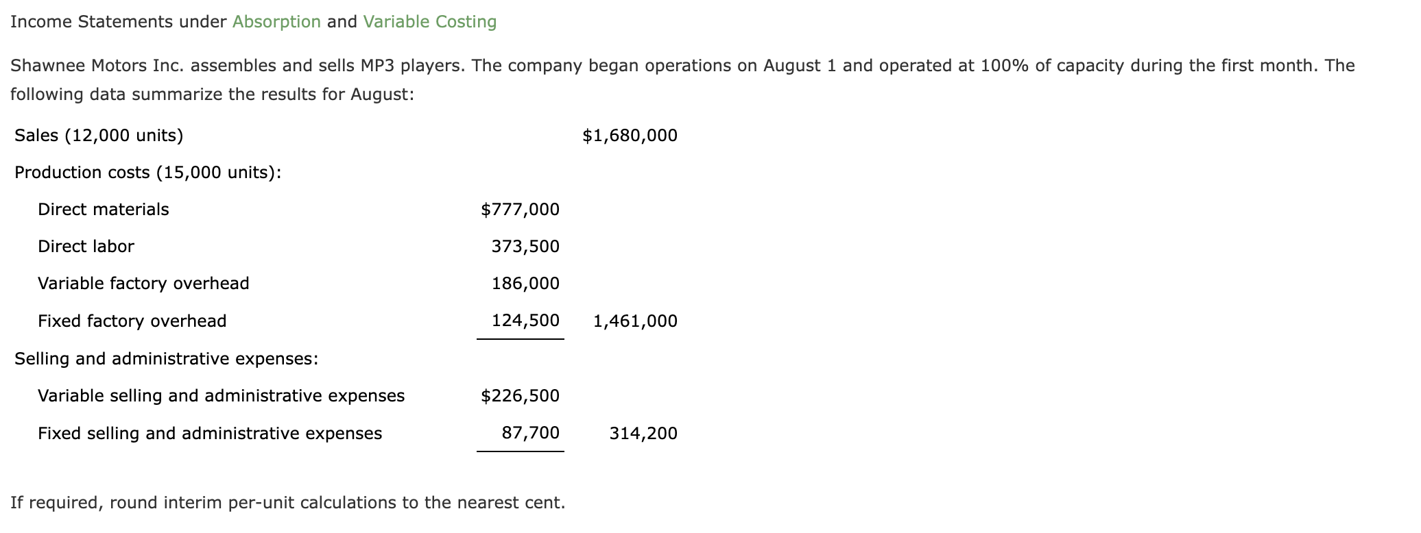 Solved a. ﻿ Prepare an income statement according to the | Chegg.com